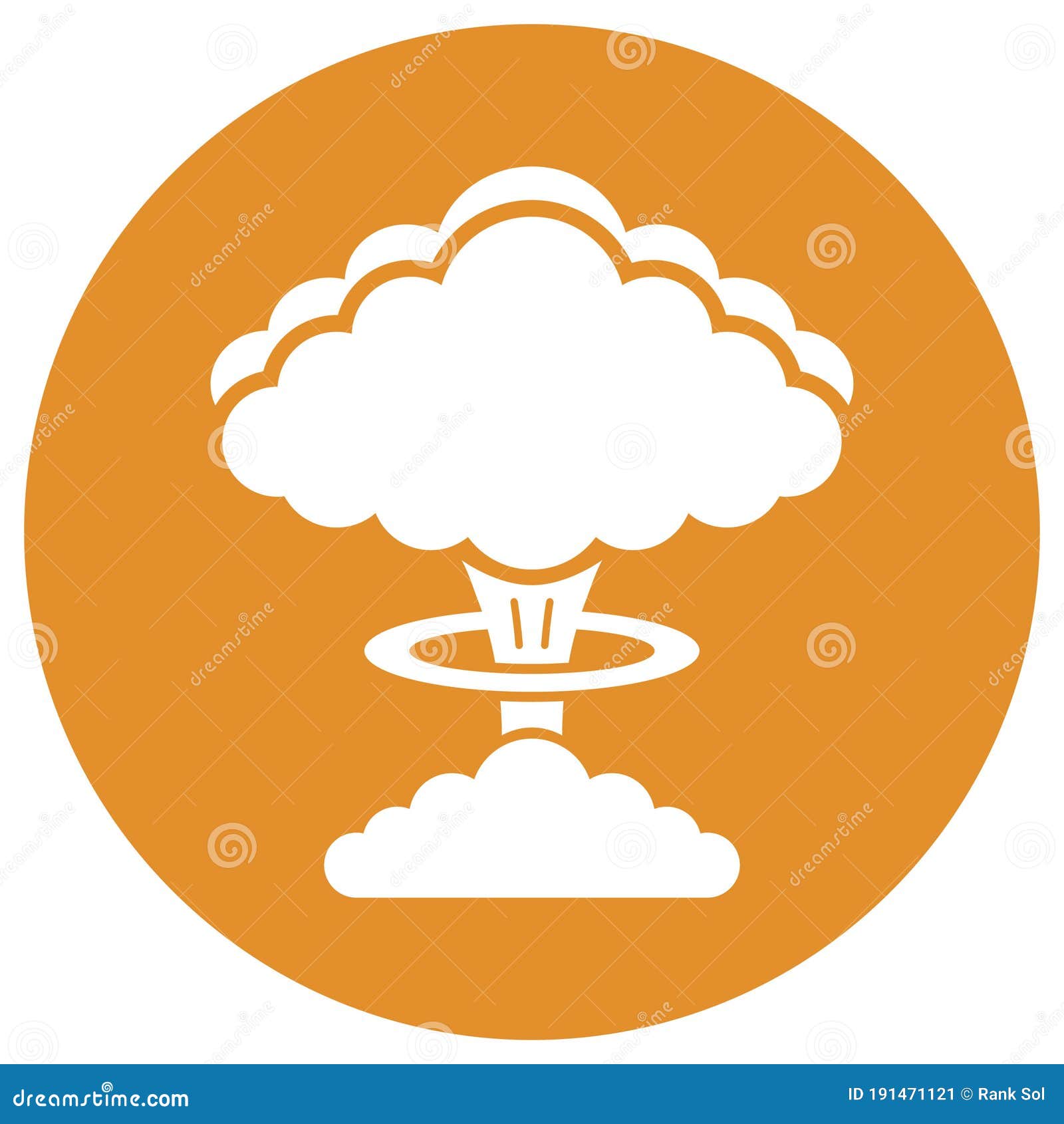 Atomic Explosion White Glyph with Color Background Vector Icon Which ...