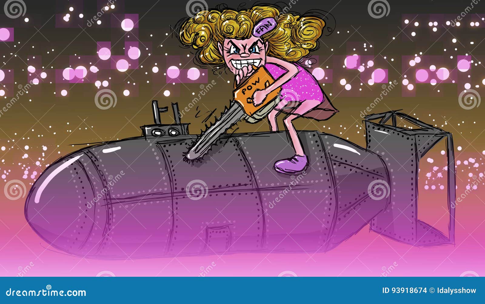 Atomic Girl Pinky, Illustration | CartoonDealer.com #93918700