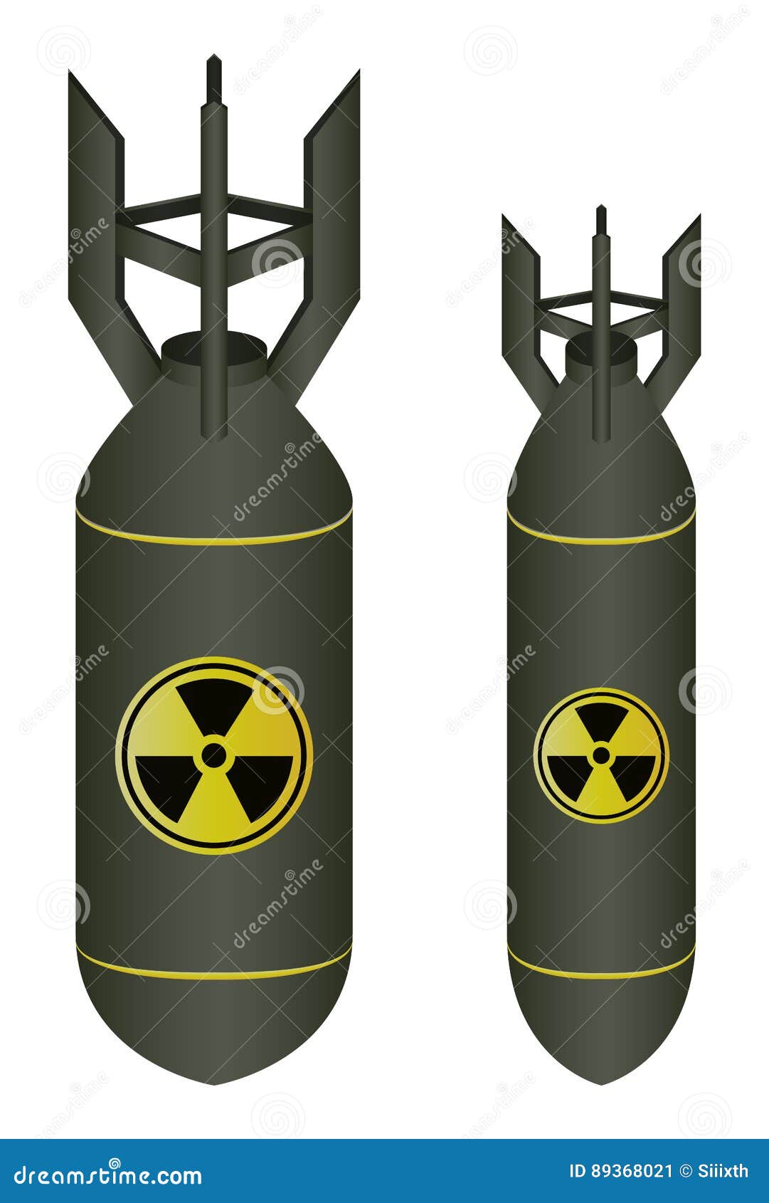 Green Atomic Bomb With Radiation Sign. Nuclear Rocket. Weapon Icon ...