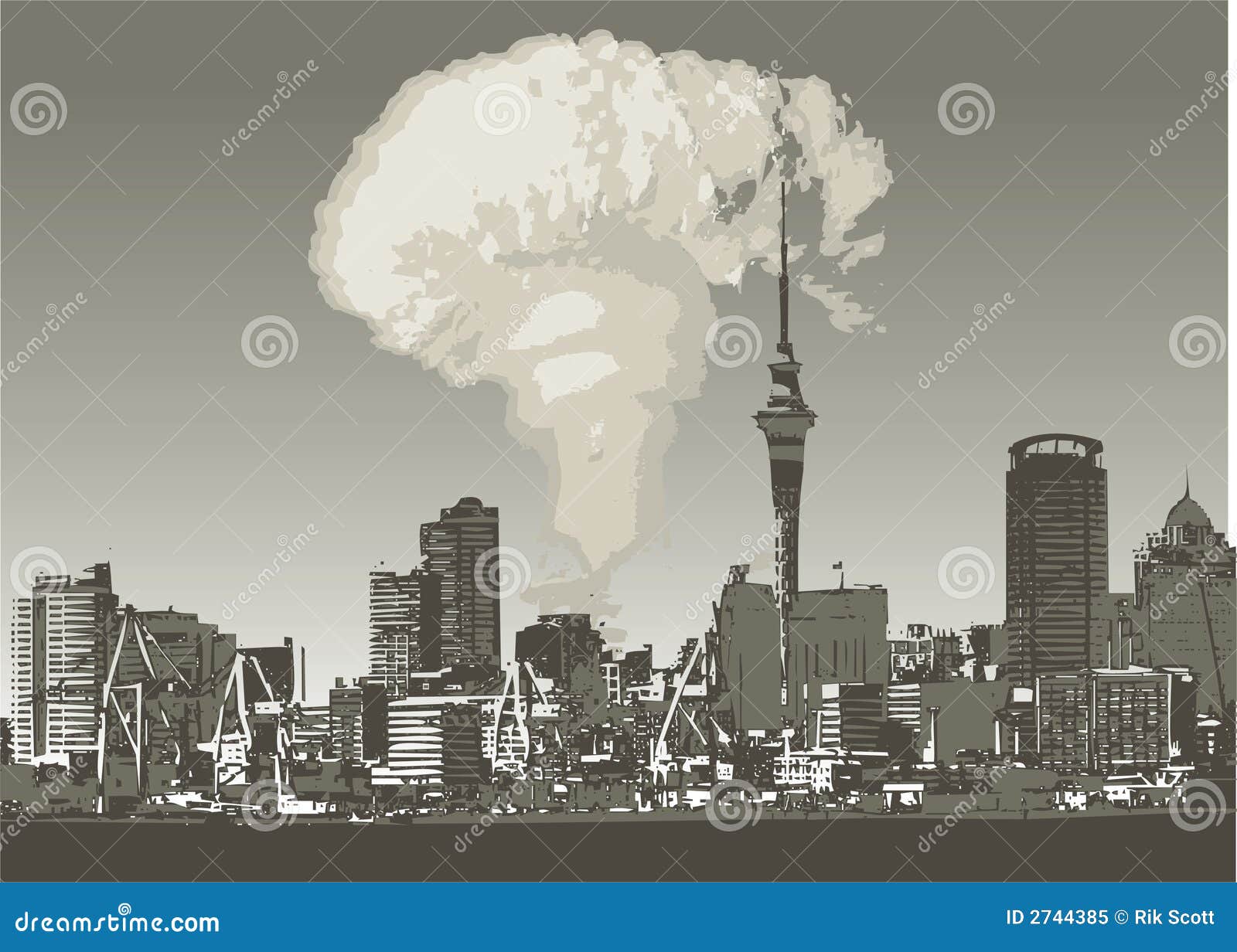 Fallout Atomic Bomb Cloud Royalty-Free Cartoon | CartoonDealer.com ...