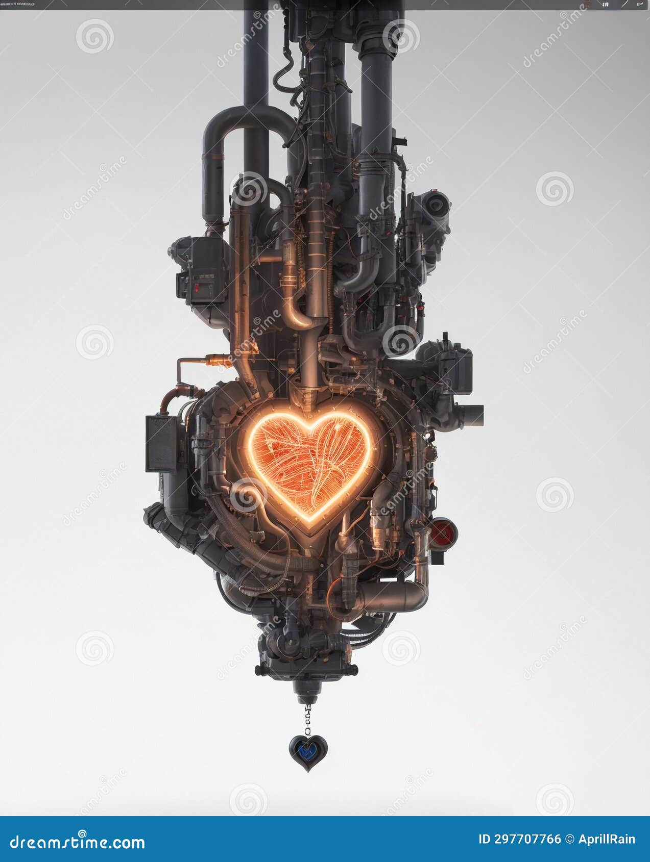 Atomic Heart in Mechanisms. Heart Motor Stock Illustration ...