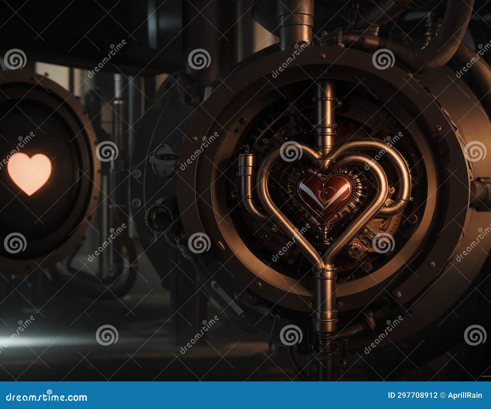Atomic Heart in Mechanisms. Heart Motor Stock Illustration ...
