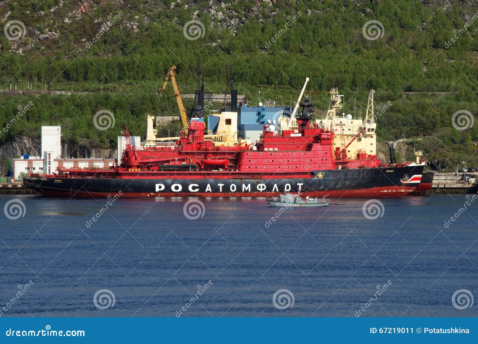 The Atomic Icebreaker Yamal Berth in Kola Bay Editorial Photo - Image ...