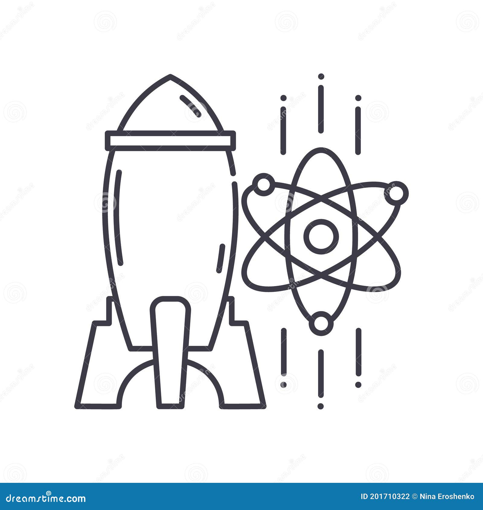 Atomic Industry Icon, Linear Isolated Illustration, Thin Line Vector ...