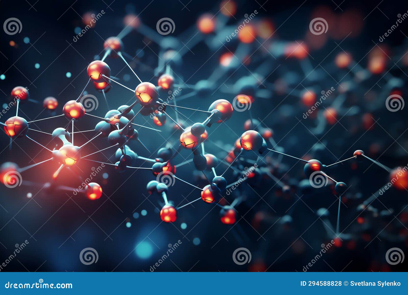 Atomic Level Molecular Structure 3d Rendered Molecules and Atoms ...