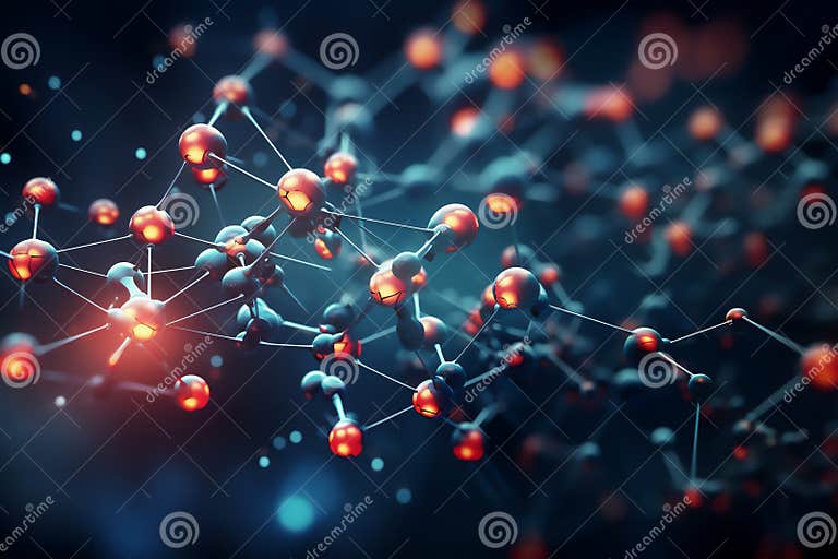 Atomic Level Molecular Structure 3d Rendered Molecules and Atoms ...