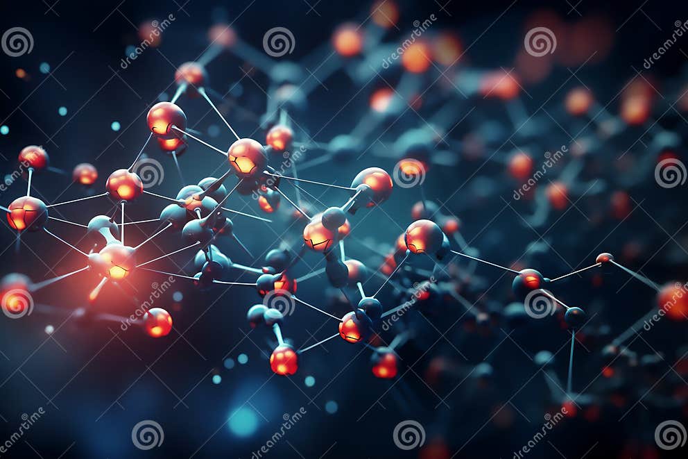 Atomic Level Molecular Structure 3d Rendered Molecules and Atoms ...