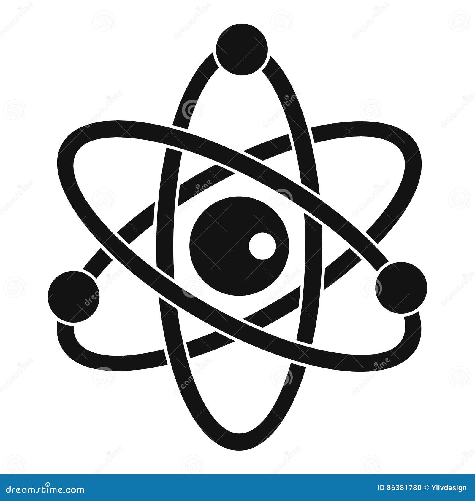 Atomic Model Icon, Simple Style Stock Vector - Illustration of core ...