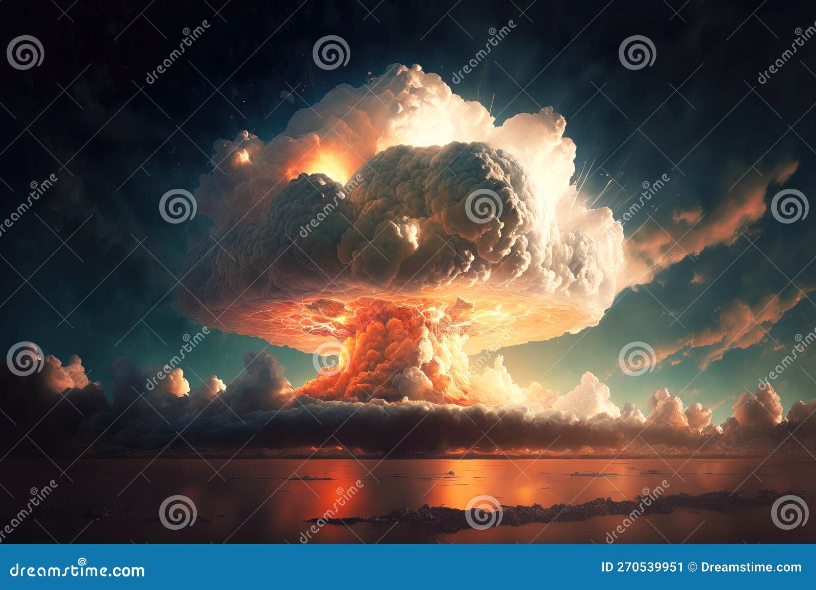 Atomic Mushroom Cloud after Nuclear Bomb Underwater Test. Generative AI ...