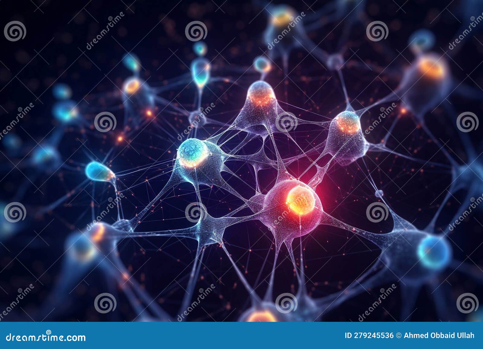 Atomic Neural Network Structure in the Brain, Generative Ai Stock Photo ...