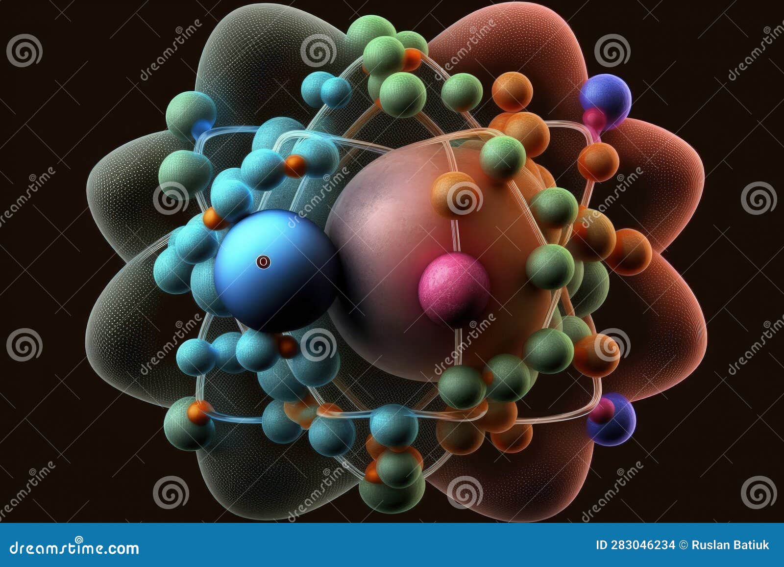Atomic Nucleus Electrons Neutrons Protons. Model Shows that an Atom is ...