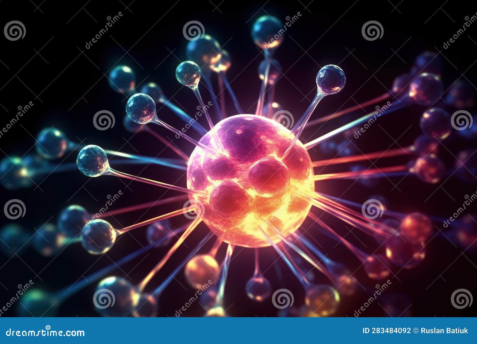 Atomic Nucleus Electrons Neutrons Protons. Model Shows that an Atom is ...