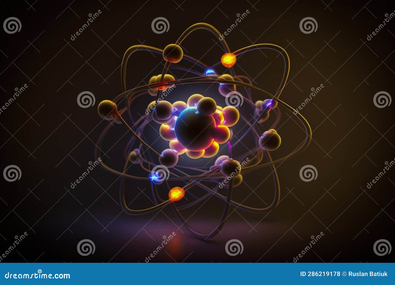 Atomic Nucleus Electrons Neutrons Protons. Model Shows that an Atom is ...