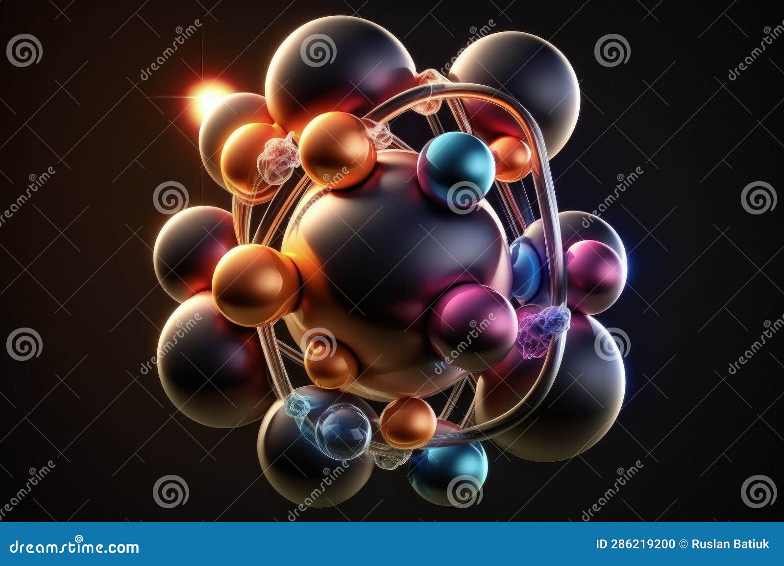 Atomic Nucleus Electrons Neutrons Protons. Model Shows that an Atom is ...