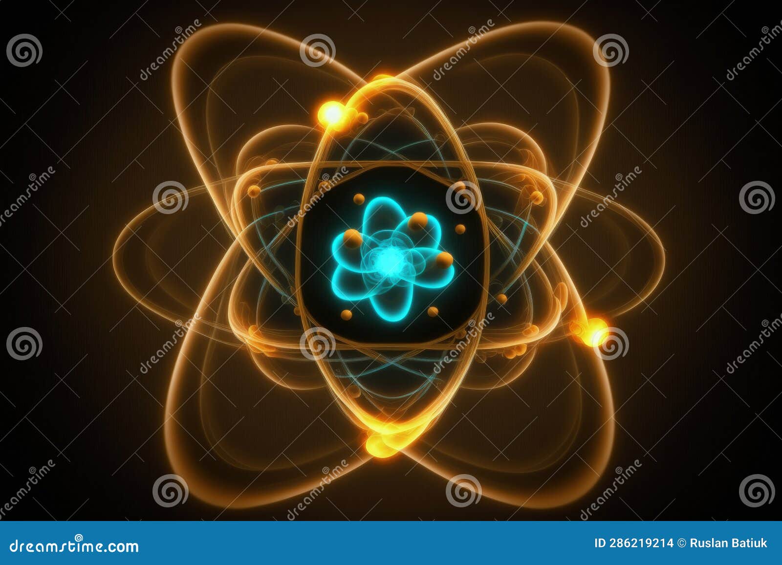 Atomic Nucleus Electrons Neutrons Protons. Model Shows that an Atom is ...