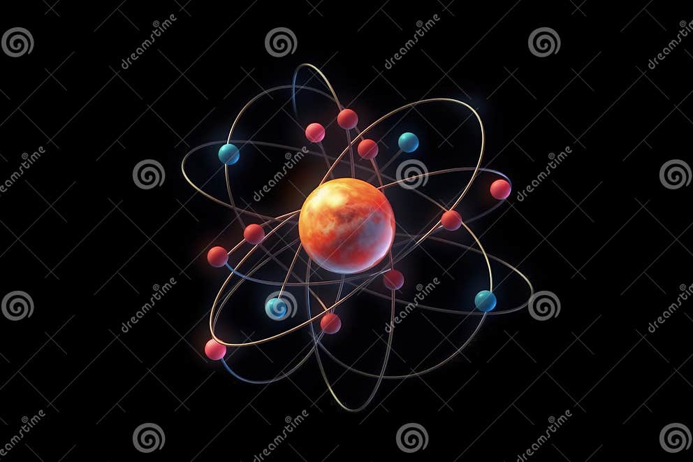Atomic Nucleus Electrons Neutrons Protons. Model Shows that an Atom is ...
