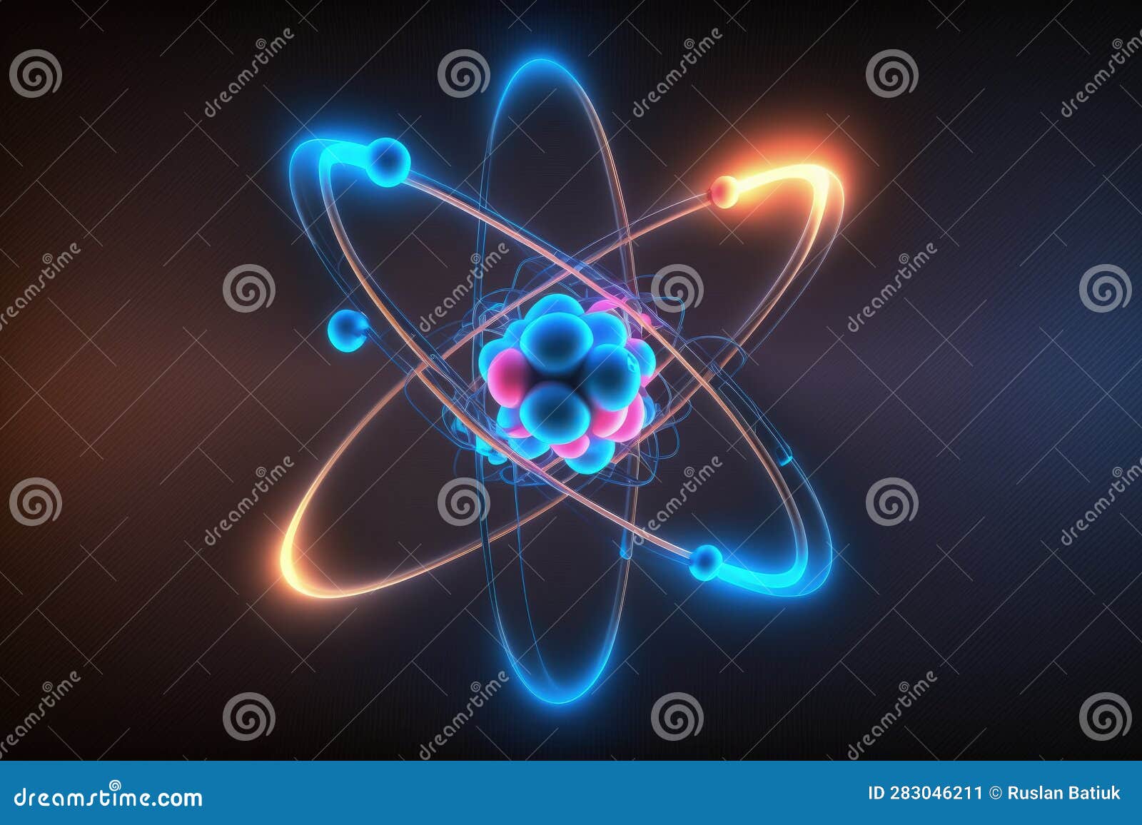 Atomic Nucleus Electrons Neutrons Protons. Model Shows that an Atom is ...