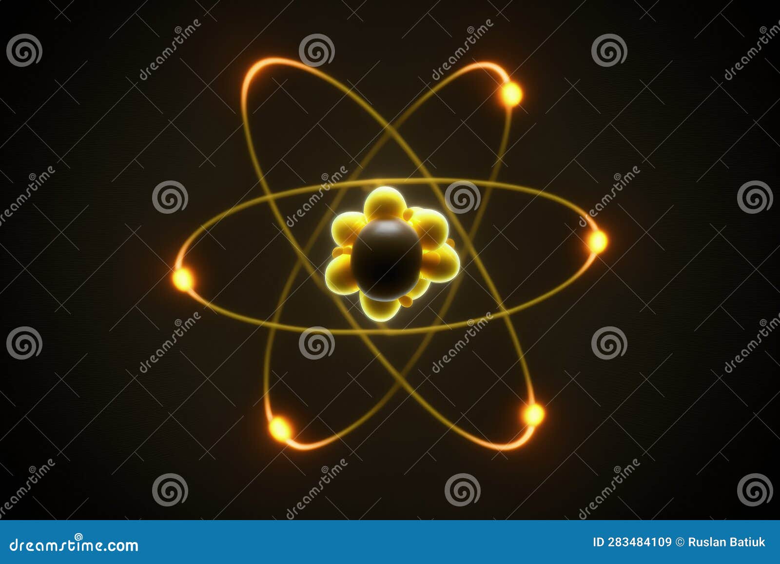 Atomic Nucleus Electrons Neutrons Protons. Model Shows that an Atom is ...