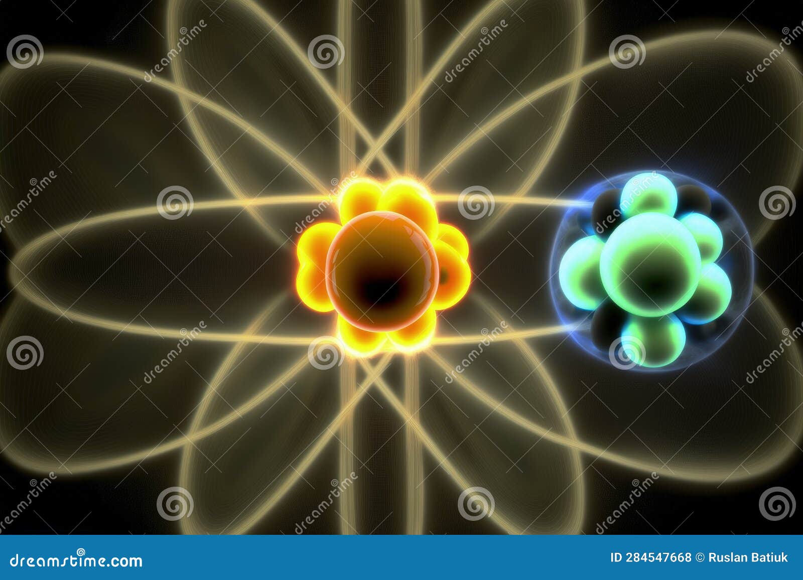 Atomic Nucleus Electrons Neutrons Protons. Model Shows that an Atom is ...