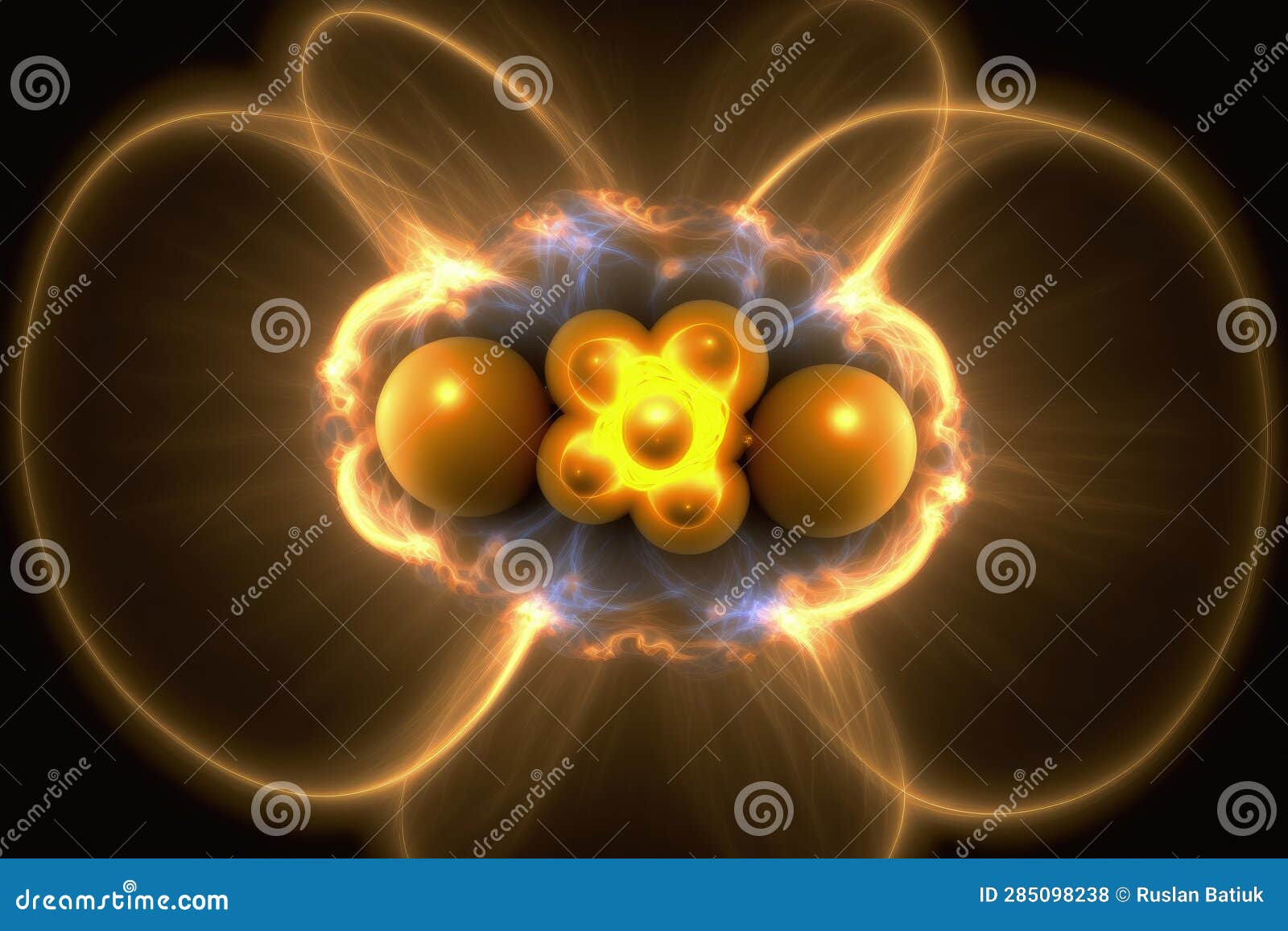 Atomic Nucleus Electrons Neutrons Protons. Model Shows that an Atom is ...