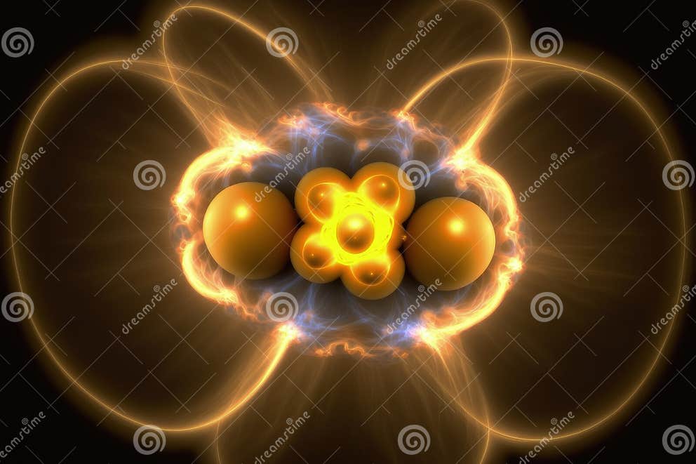 Atomic Nucleus Electrons Neutrons Protons. Model Shows that an Atom is ...