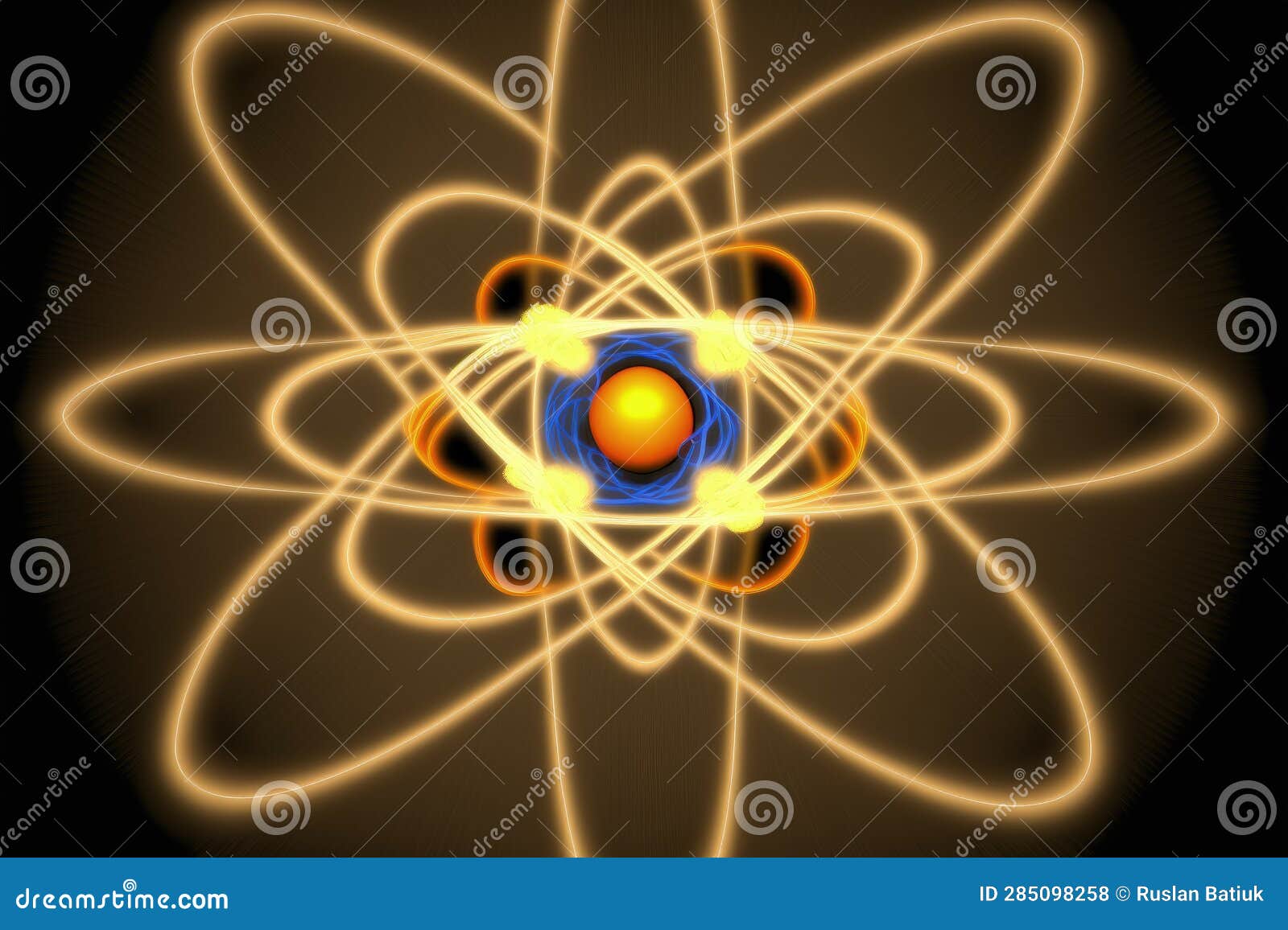 Atomic Nucleus Electrons Neutrons Protons. Model Shows that an Atom is ...
