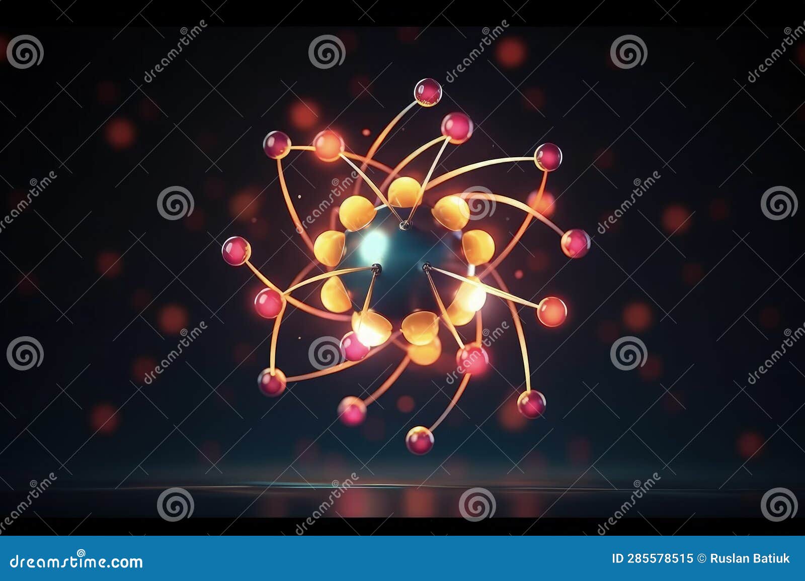 Atomic Nucleus Electrons Neutrons Protons. Model Shows that an Atom is ...