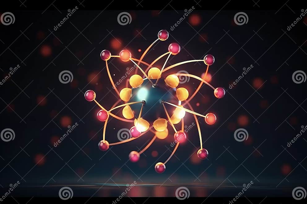 Atomic Nucleus Electrons Neutrons Protons. Model Shows that an Atom is ...