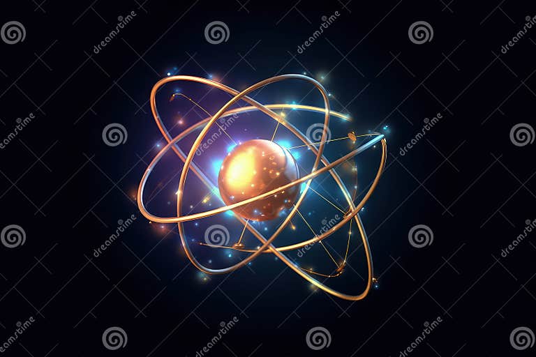 Atomic Nucleus Electrons Neutrons Protons. Model Shows that an Atom is ...