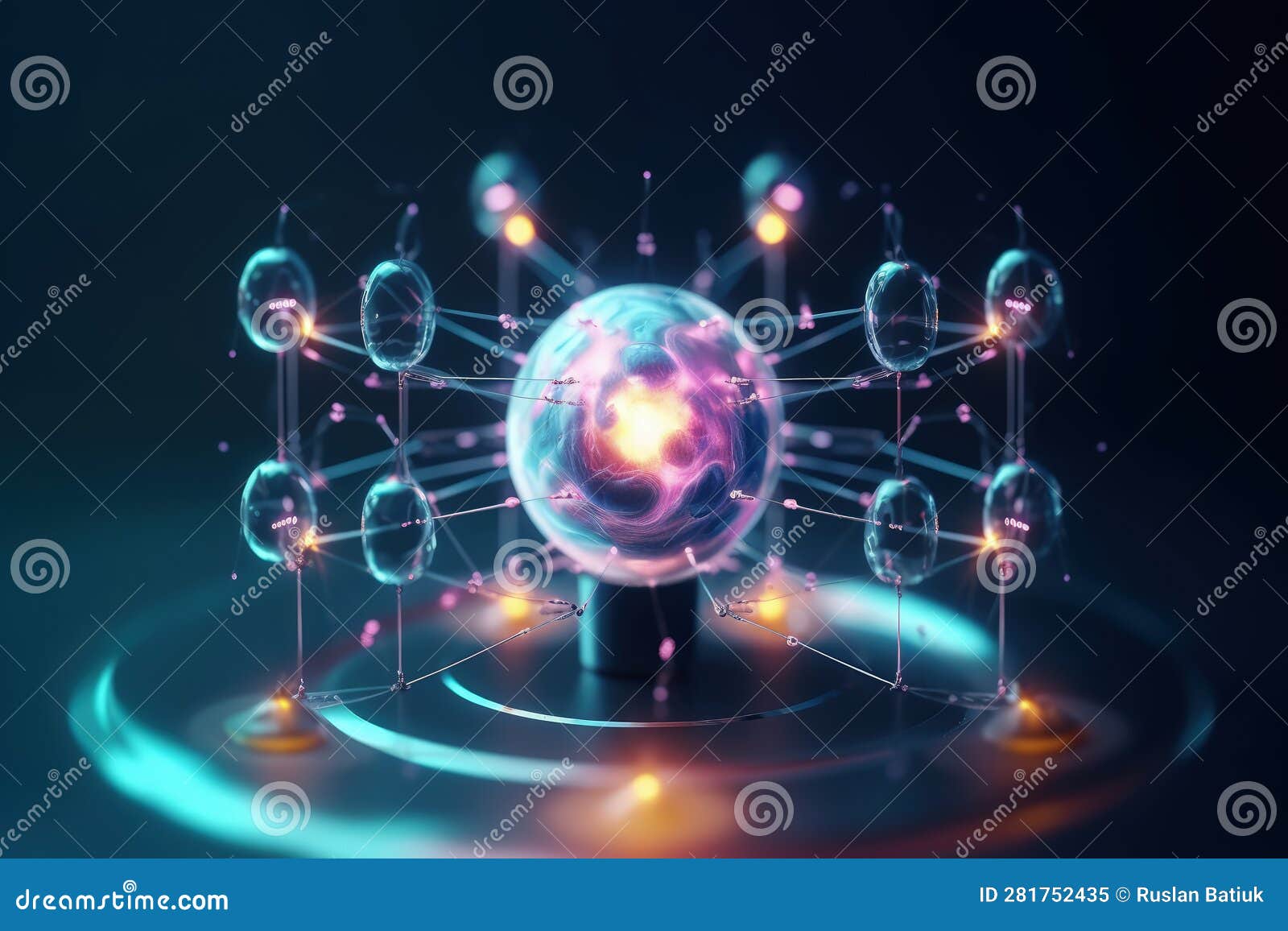 Atomic Nucleus Electrons Neutrons Protons Model Shows That An Atom Is