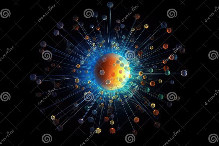 Atomic Nucleus Electrons Neutrons Protons. Model Shows that an Atom is ...