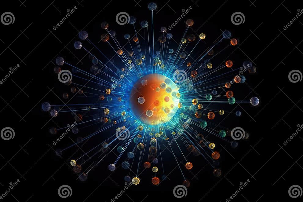 Atomic Nucleus Electrons Neutrons Protons. Model Shows that an Atom is ...