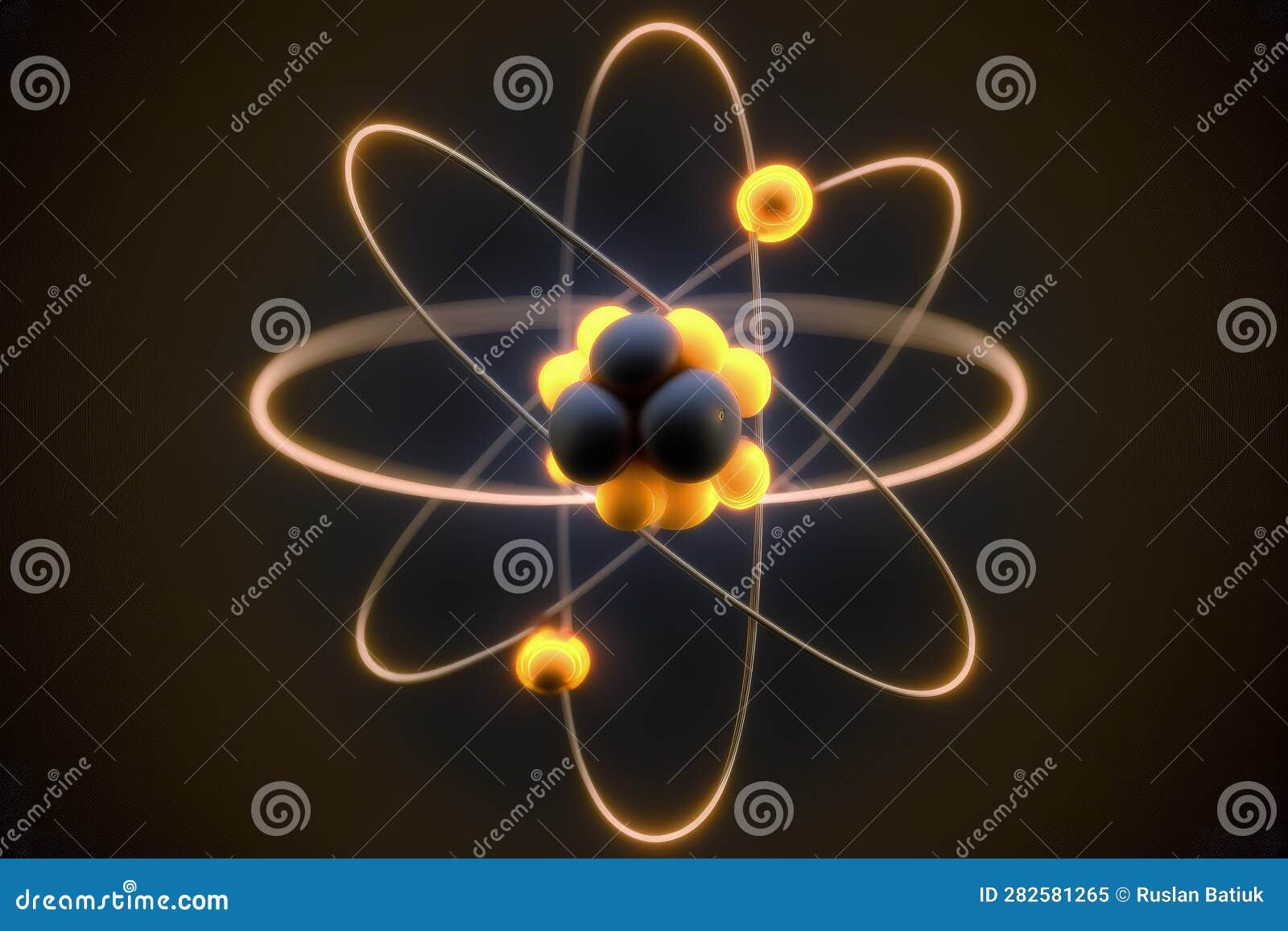 Atomic Nucleus Electrons Neutrons Protons. Model Shows that an Atom is ...