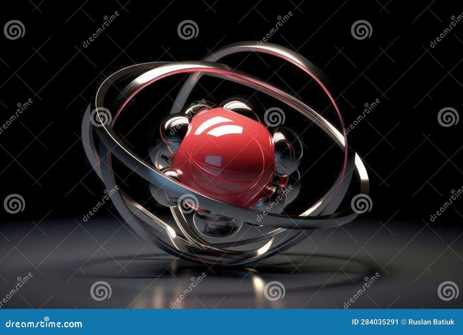 Atomic Nucleus Electrons Neutrons Protons. Model Shows that an Atom is ...