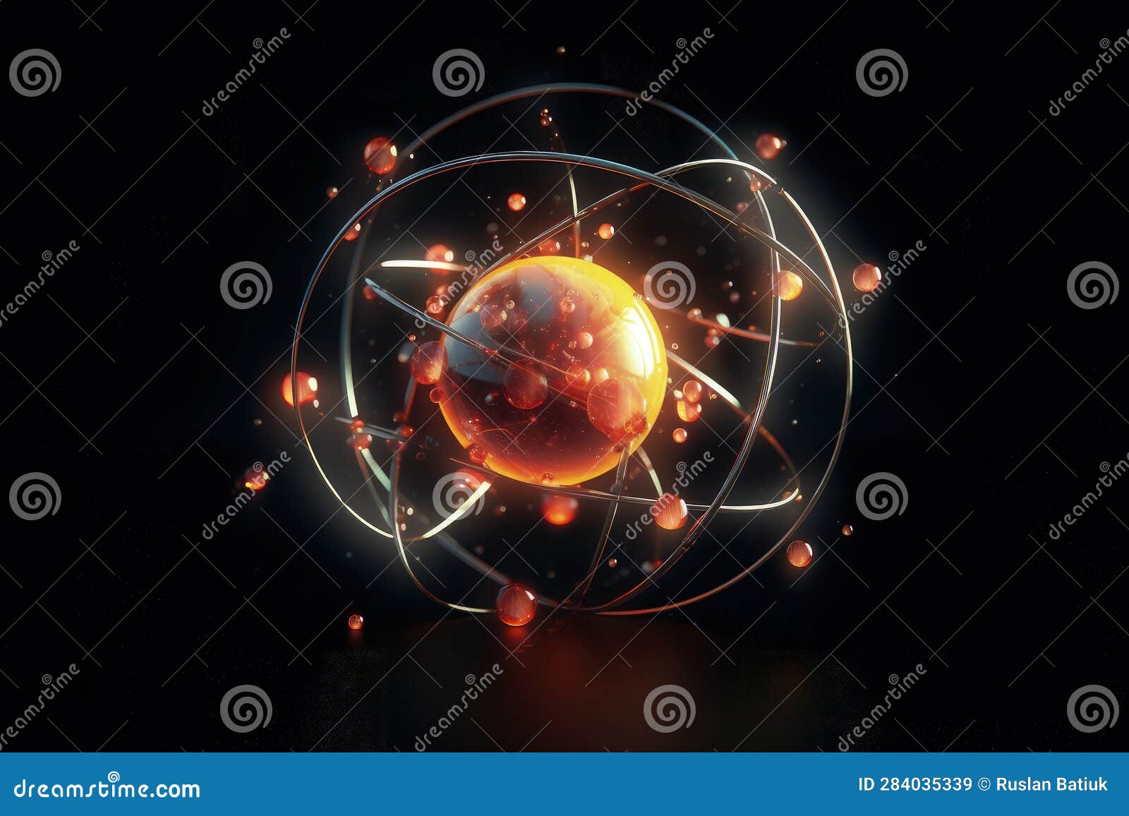 Atomic Nucleus Electrons Neutrons Protons. Model Shows that an Atom is ...