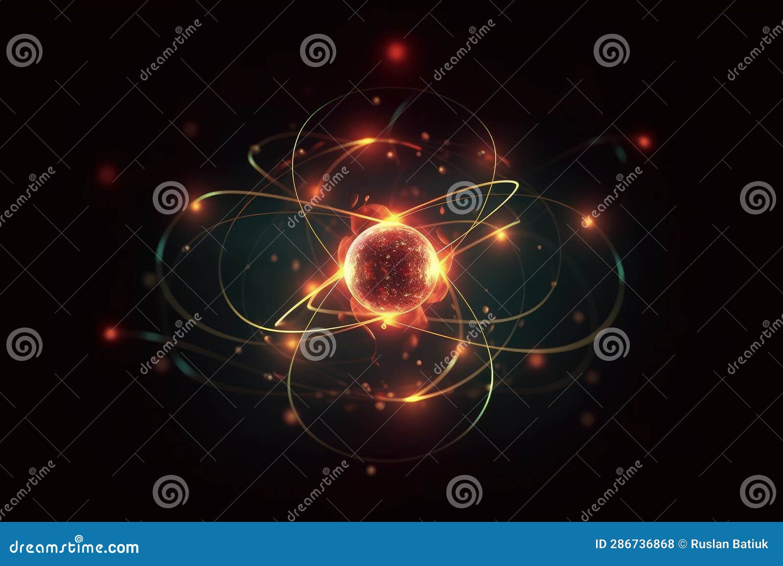 Atomic Nucleus Electrons Neutrons Protons. Model Shows that an Atom is ...