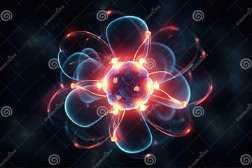 Atomic Nucleus Electrons Neutrons Protons. Model Shows that an Atom is ...