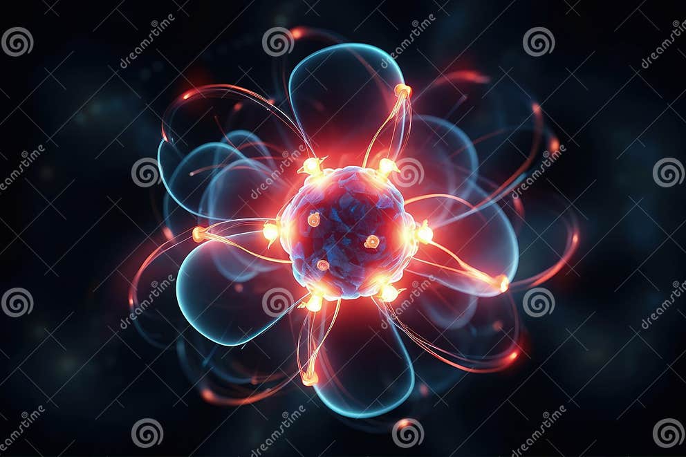 Atomic Nucleus Electrons Neutrons Protons. Model Shows that an Atom is ...