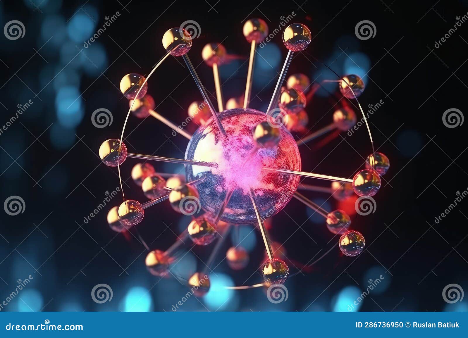 Atomic Nucleus Electrons Neutrons Protons. Model Shows that an Atom is ...