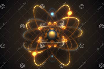 Atomic Nucleus Electrons Neutrons Protons. Model Shows that an Atom is ...