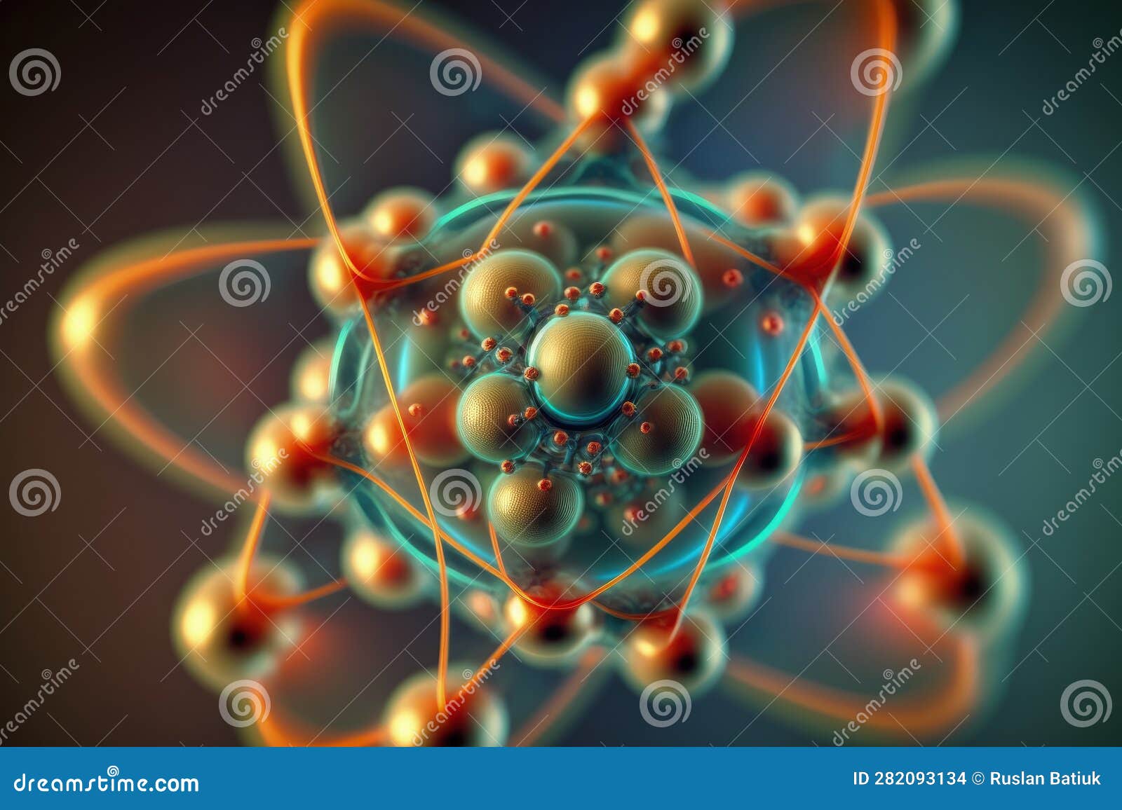 Atomic Nucleus Electrons Neutrons Protons. Model Shows that an Atom is ...