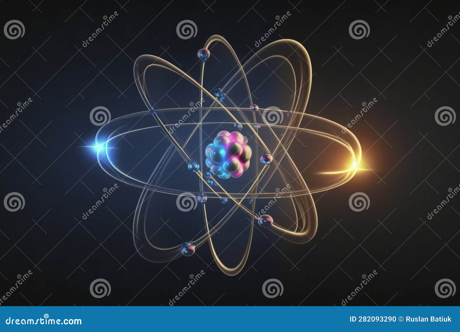 Atomic Nucleus Electrons Neutrons Protons. Model Shows that an Atom is ...