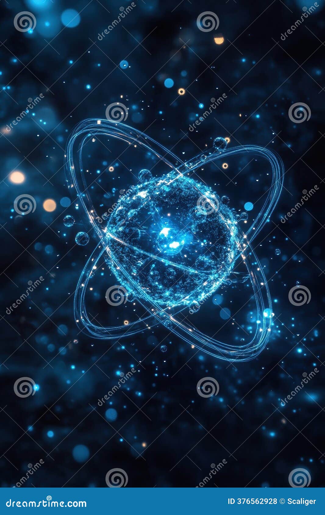 Atomic Nucleus Electrons Neutrons Protons. Model Shows That An Atom Is ...