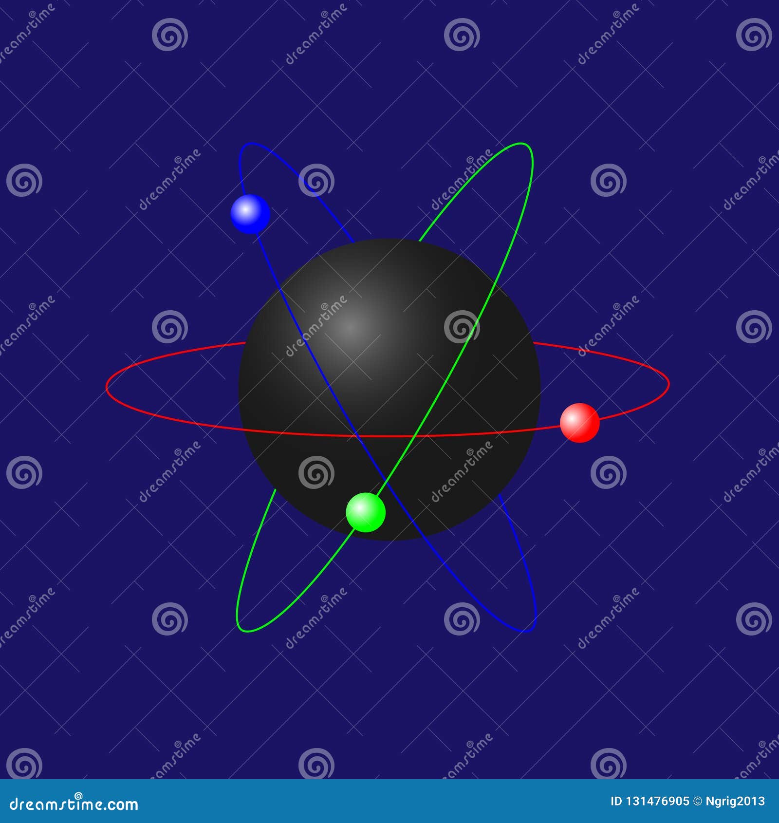 Atomic Nucleus with Electrons Stock Vector - Illustration of green ...