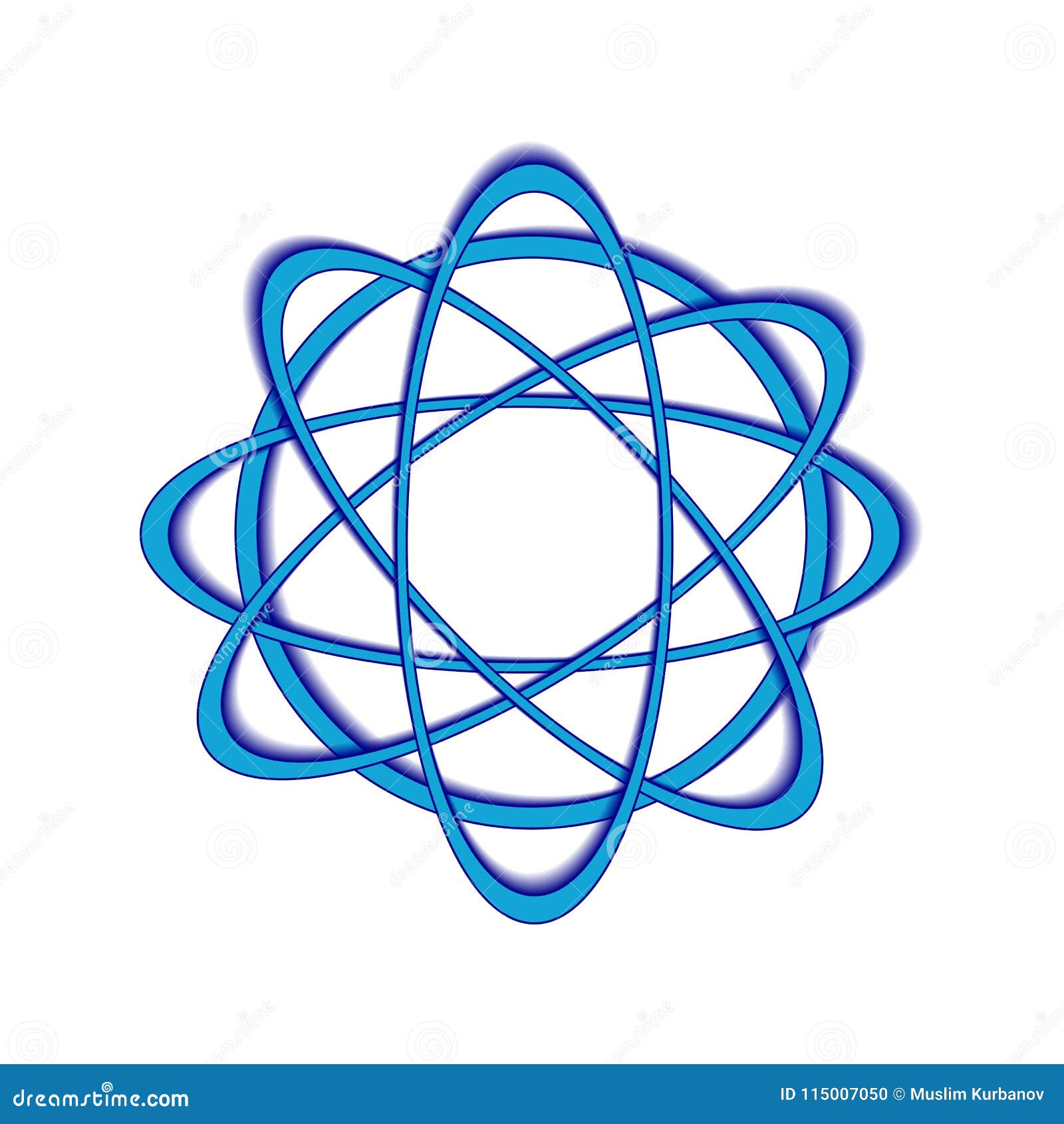 Blue Atomic Symbol Clip Art