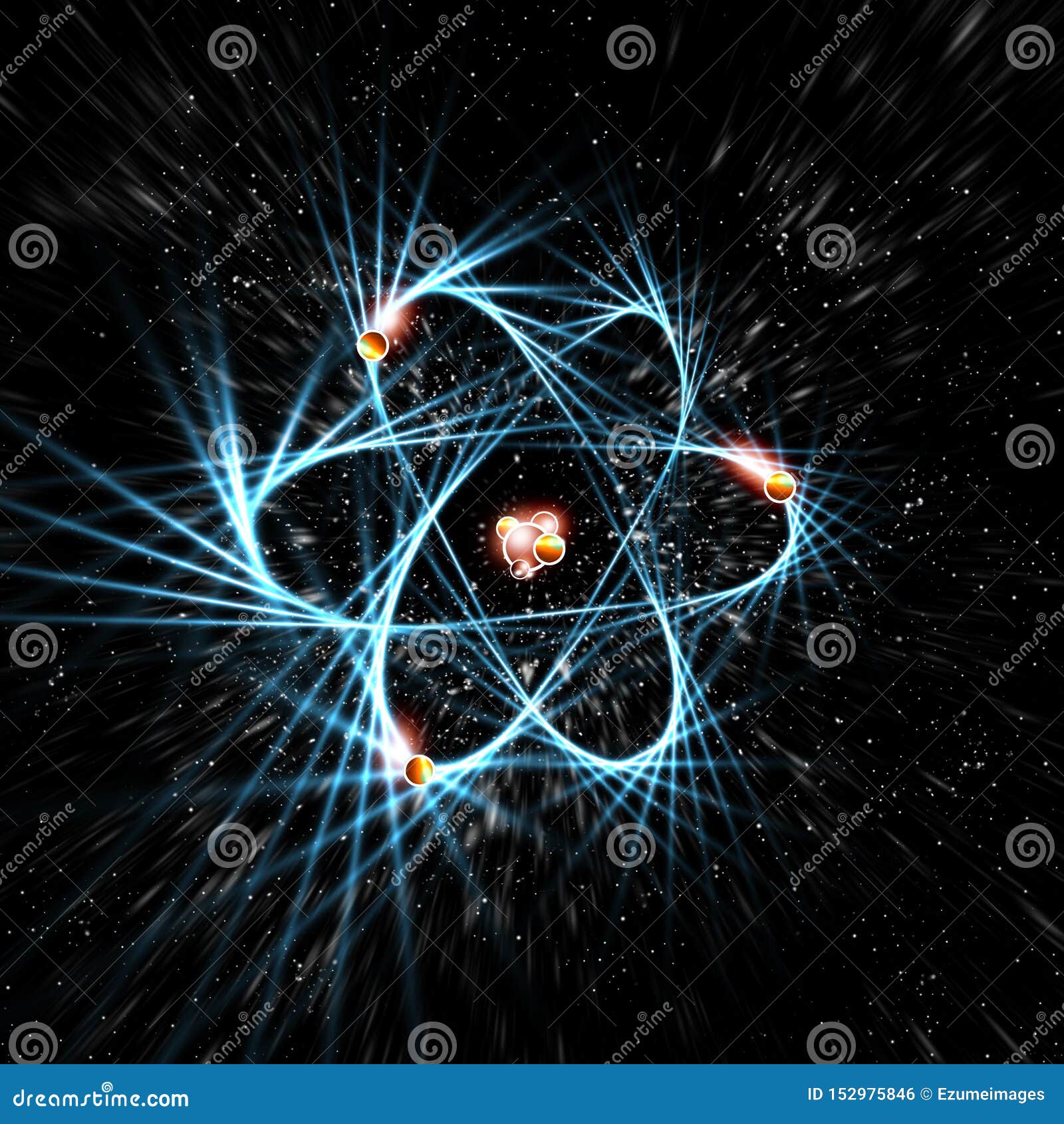 Atomic Particle 3D Illustration Stock Illustration - Illustration of ...