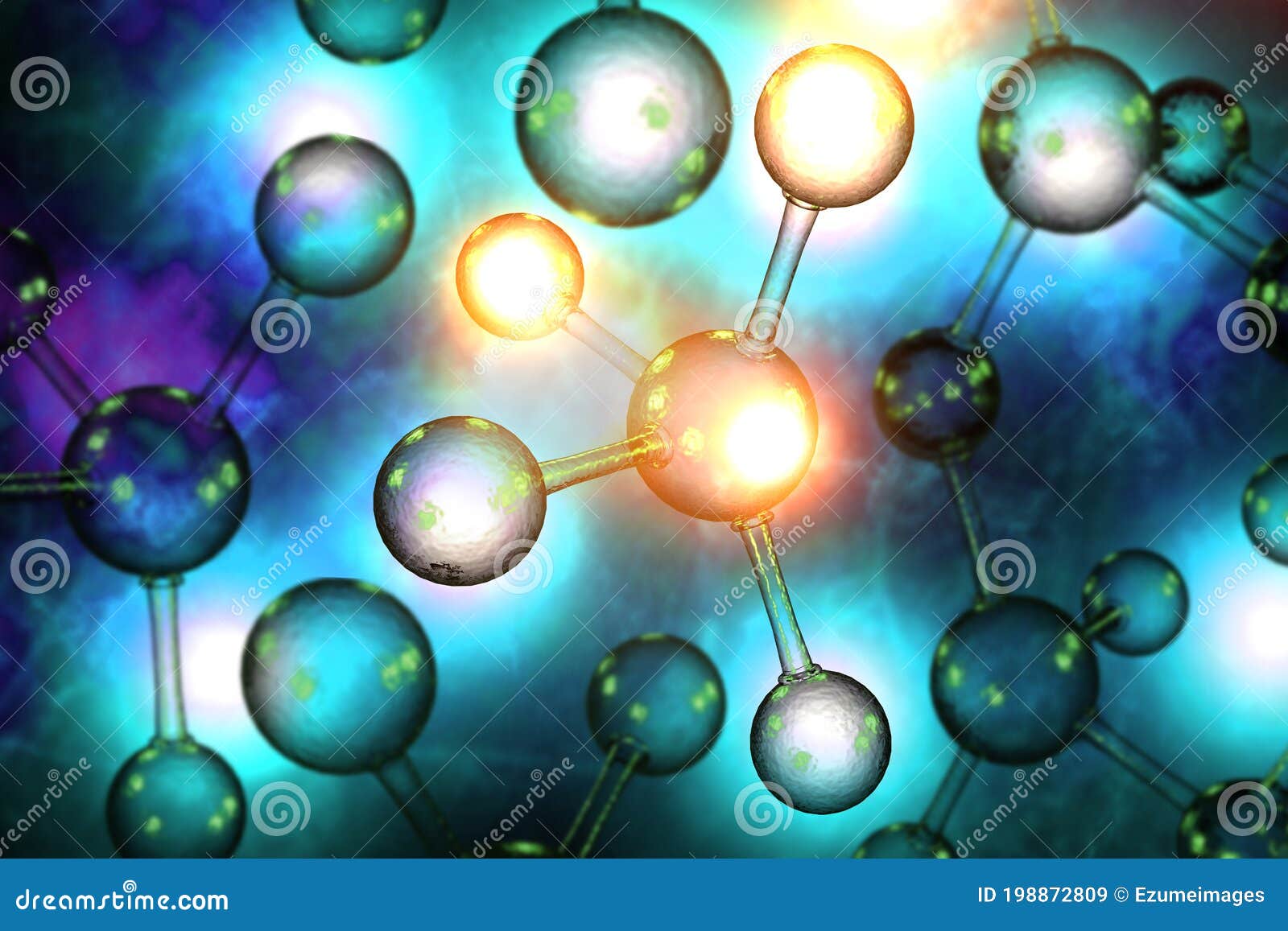 Atomic Particle 3D Illustration Stock Illustration - Illustration of ...