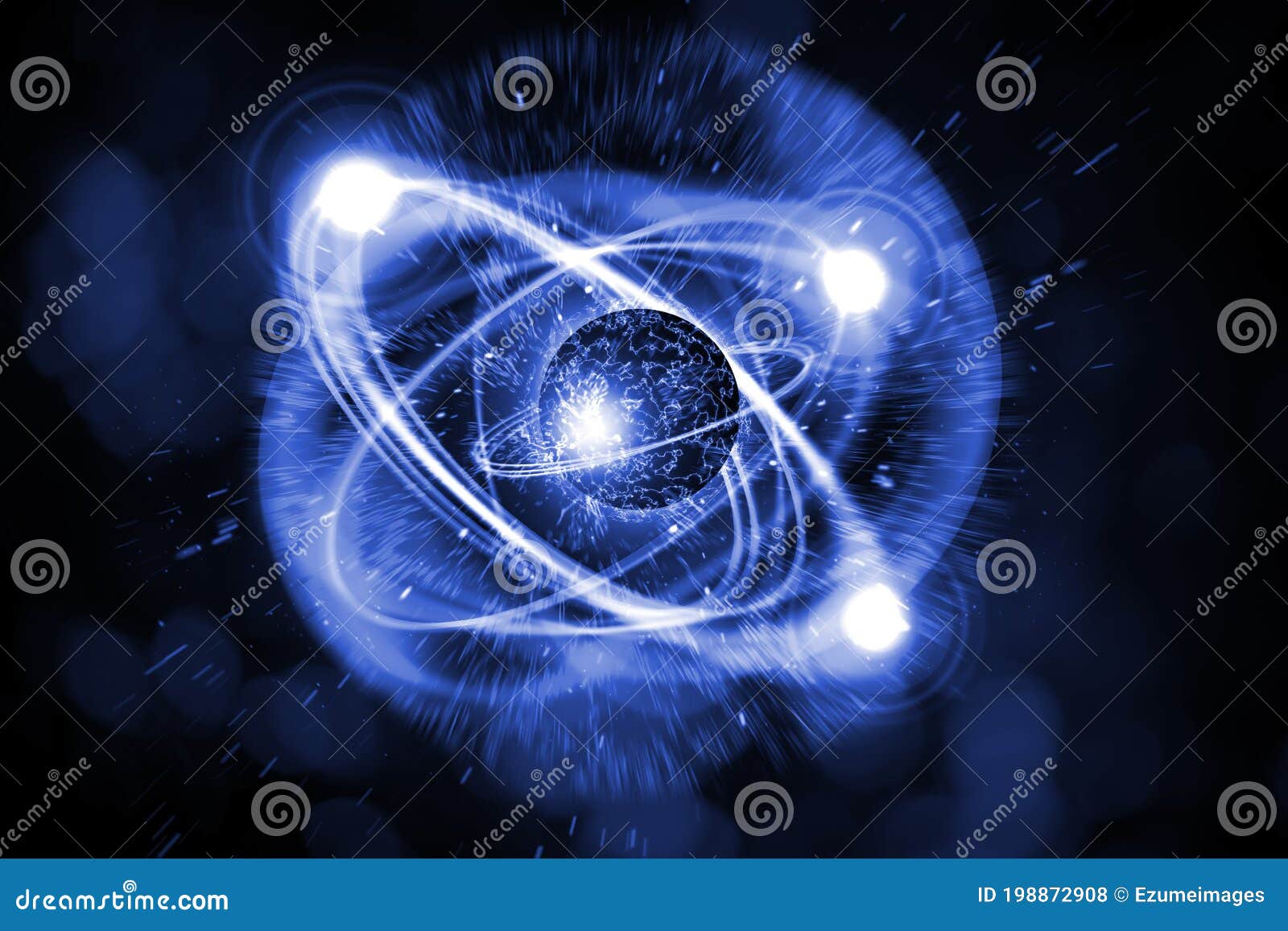 Atomic Particle 3D Illustration Stock Illustration - Illustration of ...