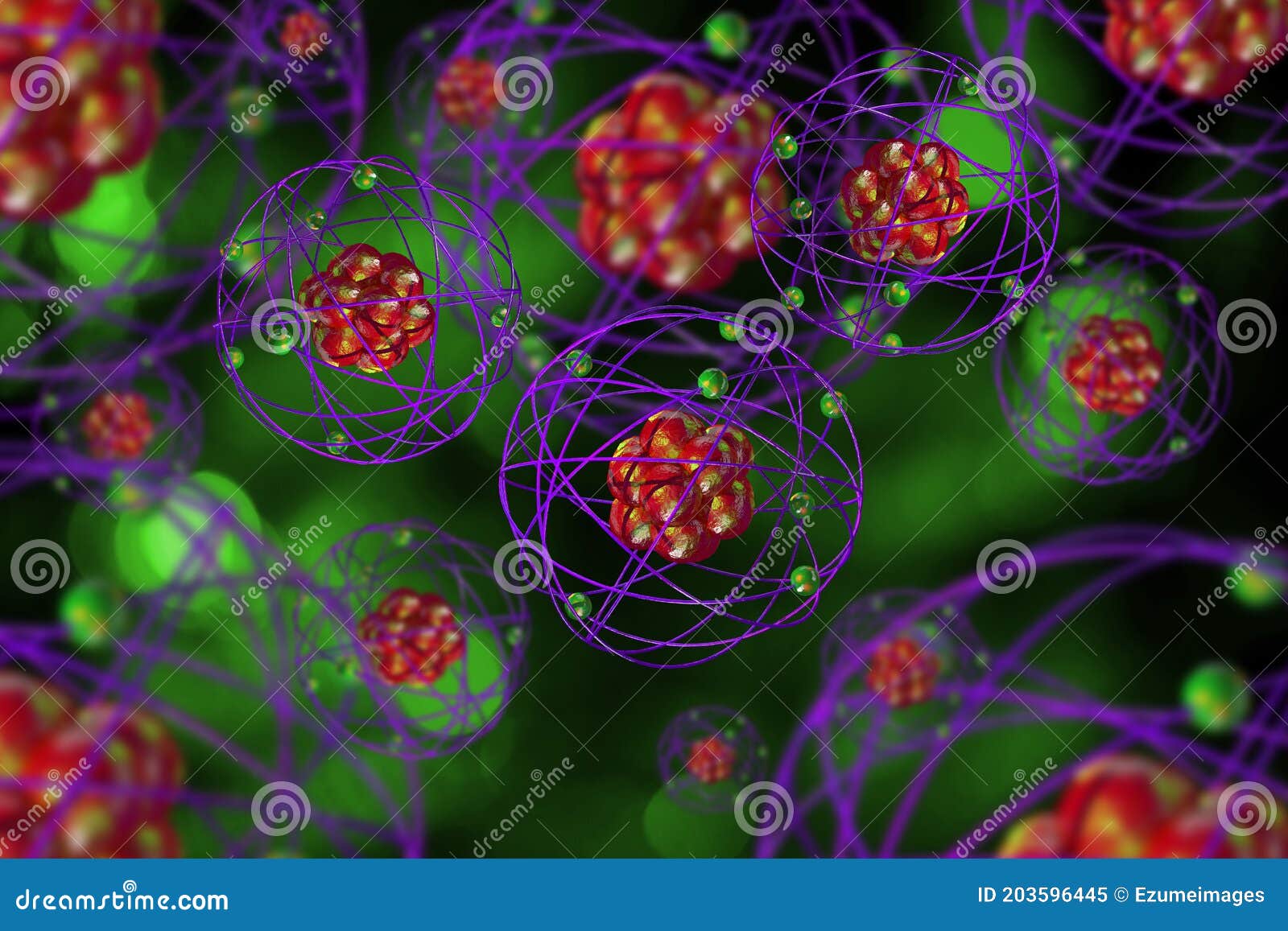 Atomic Particle 3D Illustration Stock Illustration - Illustration of ...