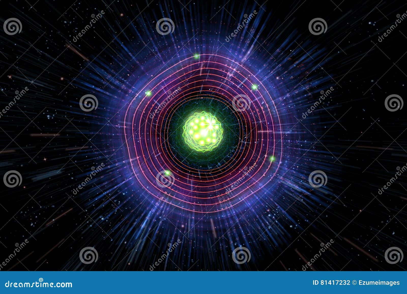 Atomic Particle 3D Illustration Stock Illustration - Illustration of ...